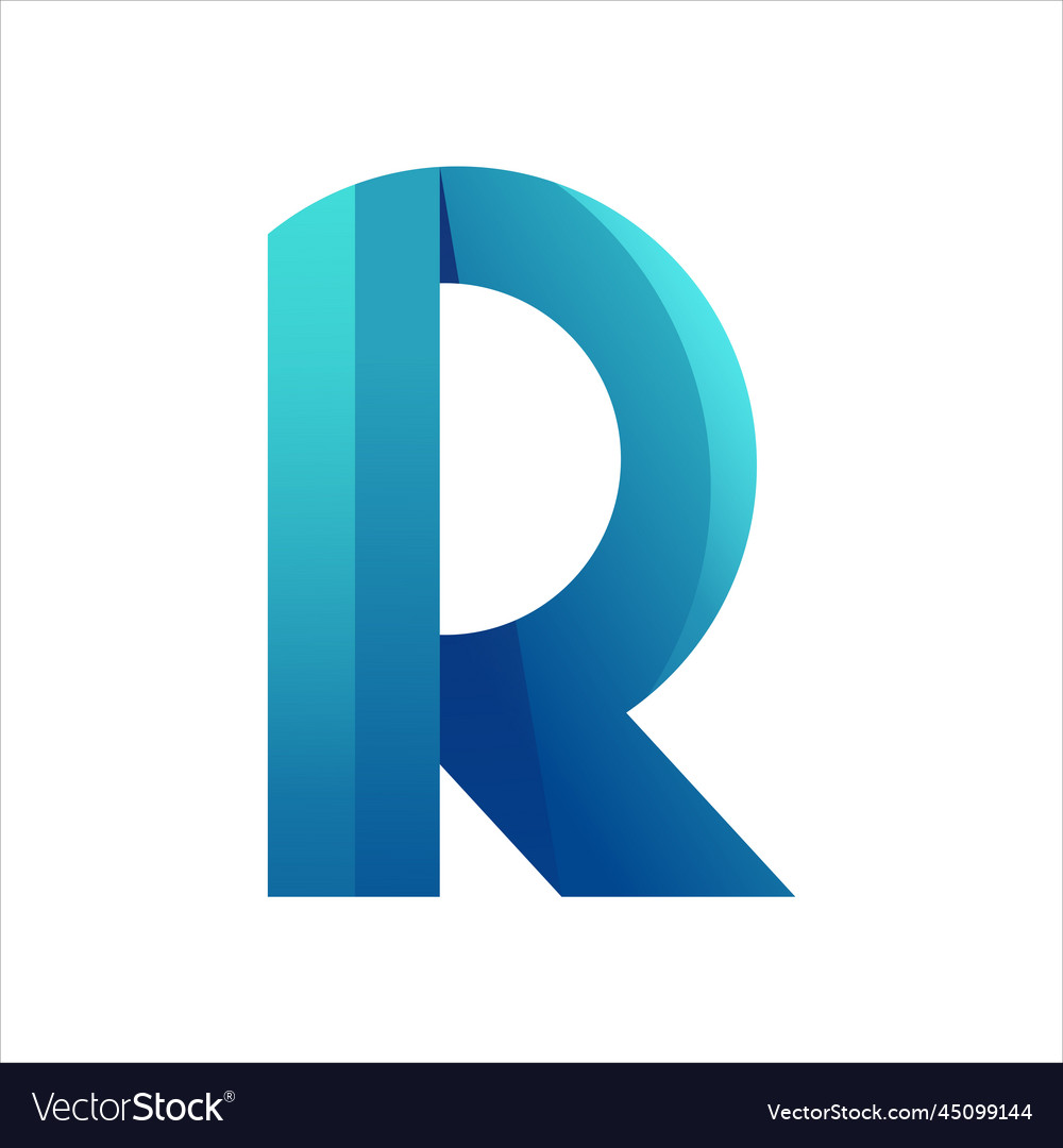 R initial gradient design Royalty Free Vector Image