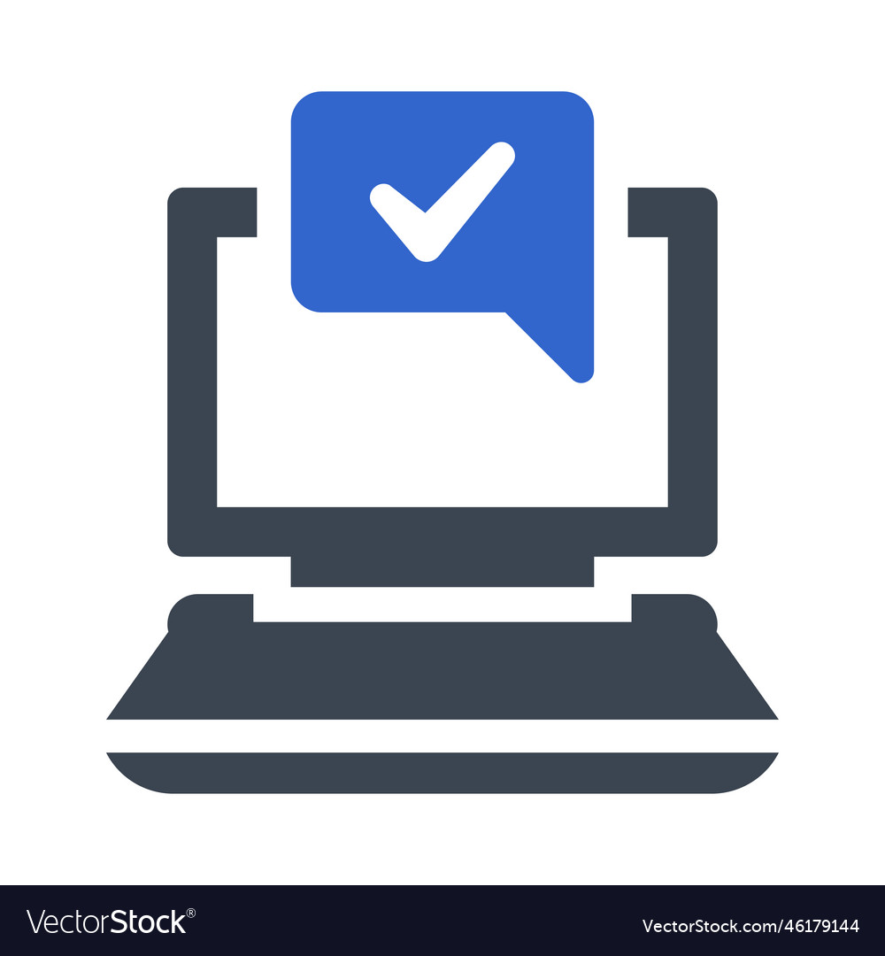 Verified laptop icon Royalty Free Vector Image
