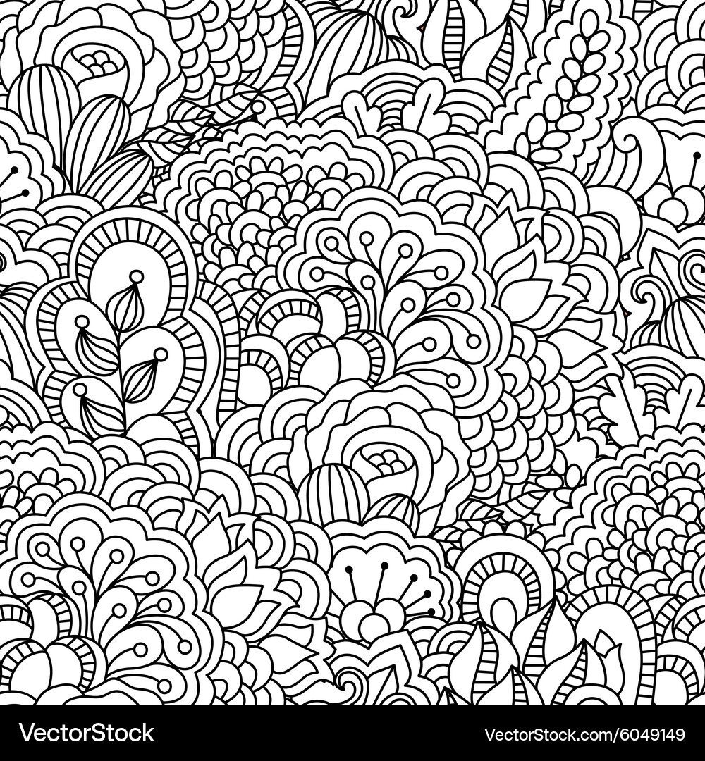 Floral Seamless Black and White Pattern Royalty Free Vector