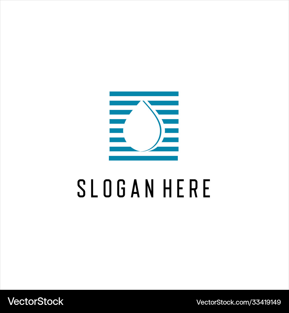 Linear water aqua logo design drop Royalty Free Vector Image