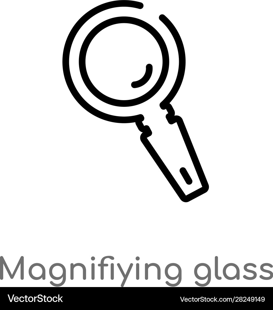 Outline magnifying glass icon isolated black Vector Image