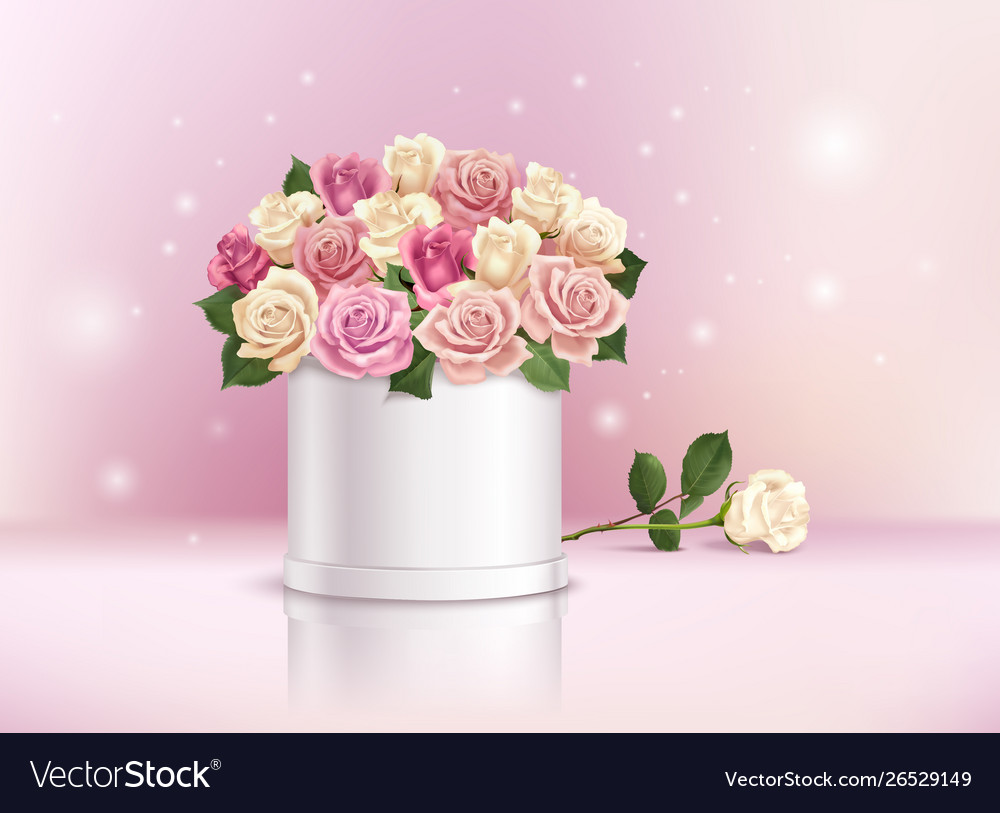 Rose realistic composition Royalty Free Vector Image