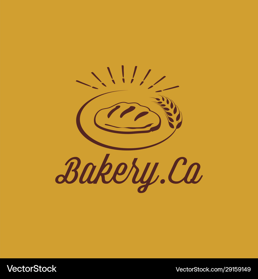 Vintage bread logo concept Royalty Free Vector Image