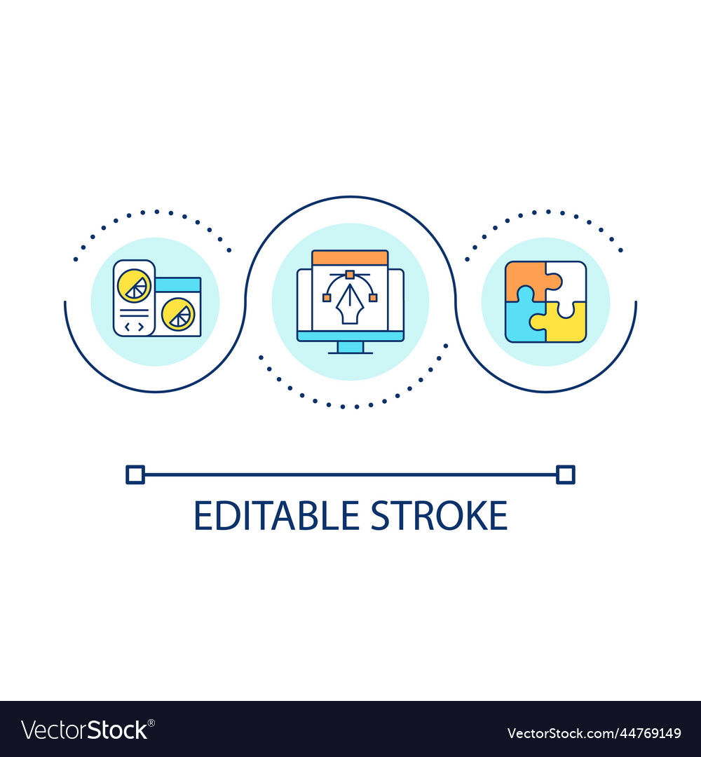 Web design evolution loop concept icon Royalty Free Vector