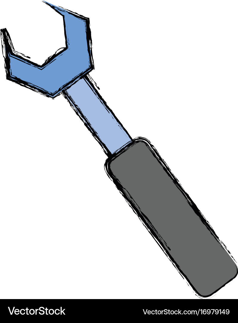 Wrench tool isolated Royalty Free Vector Image