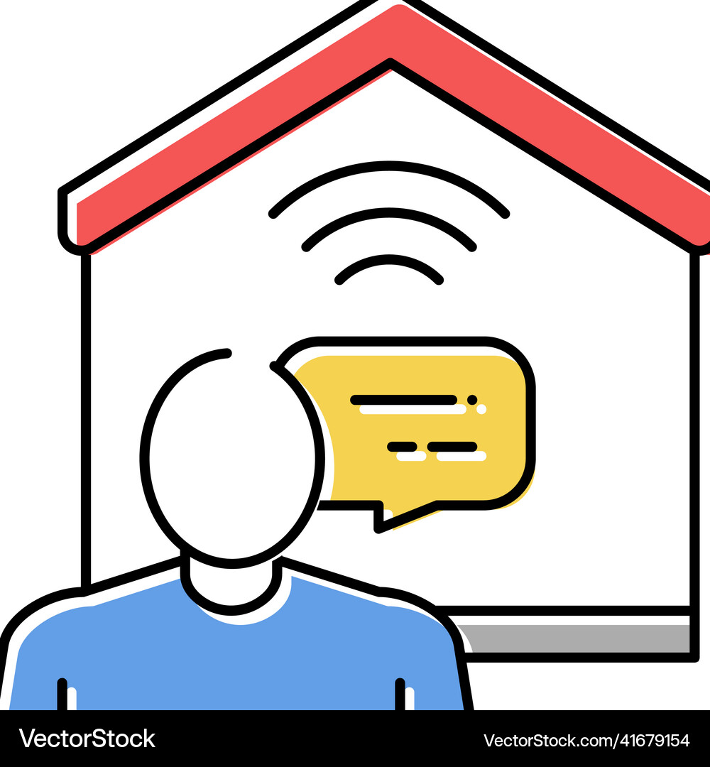Communication with smart home color icon Vector Image