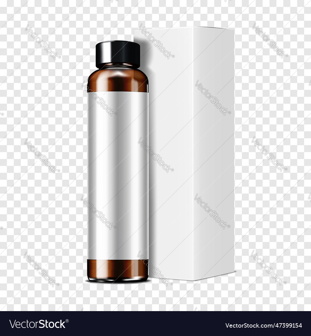 Dark Brown Clear Glass Or Plastic Cylindrical Vector Image