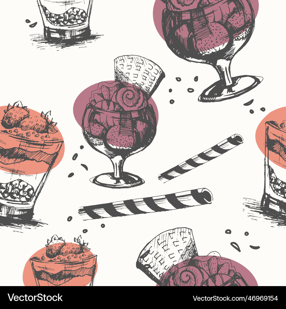 Dessert and sweets from cafe or restaurant menu Vector Image