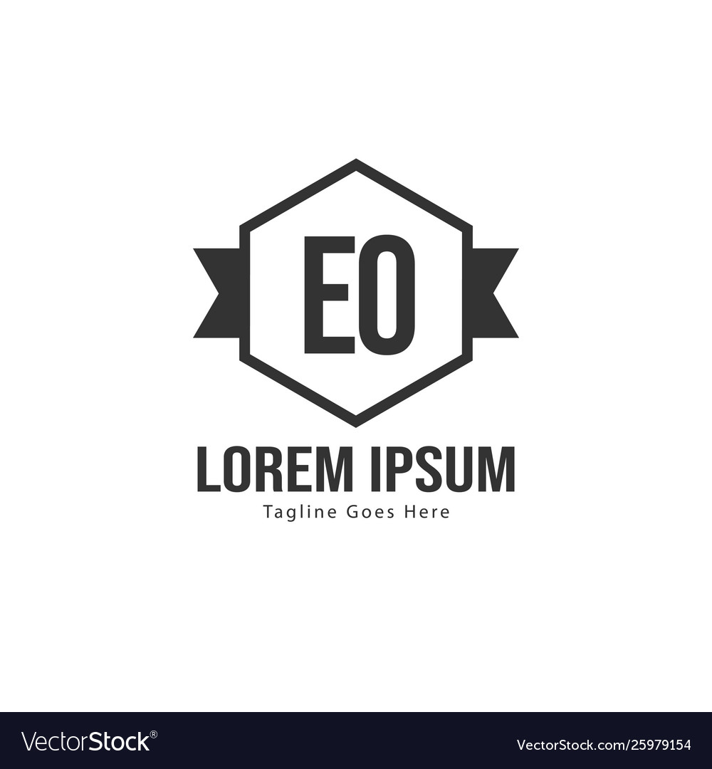 Initial eo logo template with modern frame Vector Image