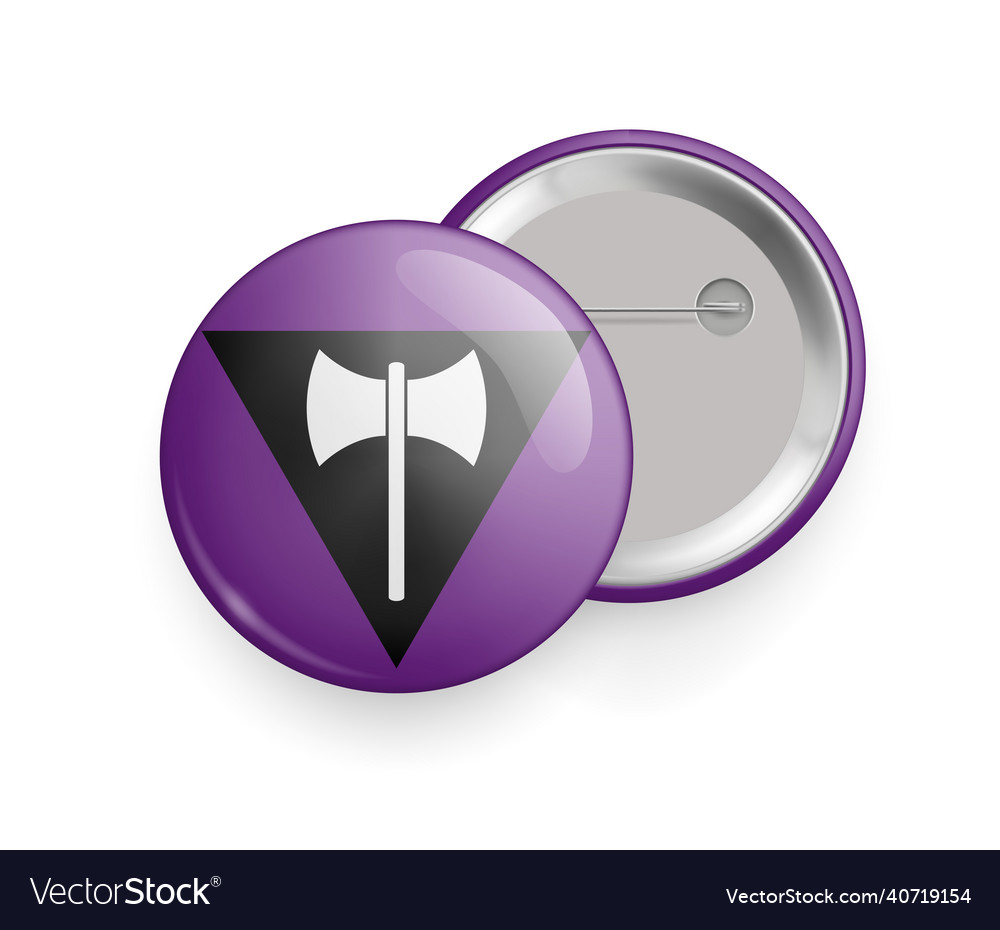 Labrys Lesbian Pride Flag Round Glossy 3d Badge Vector Image