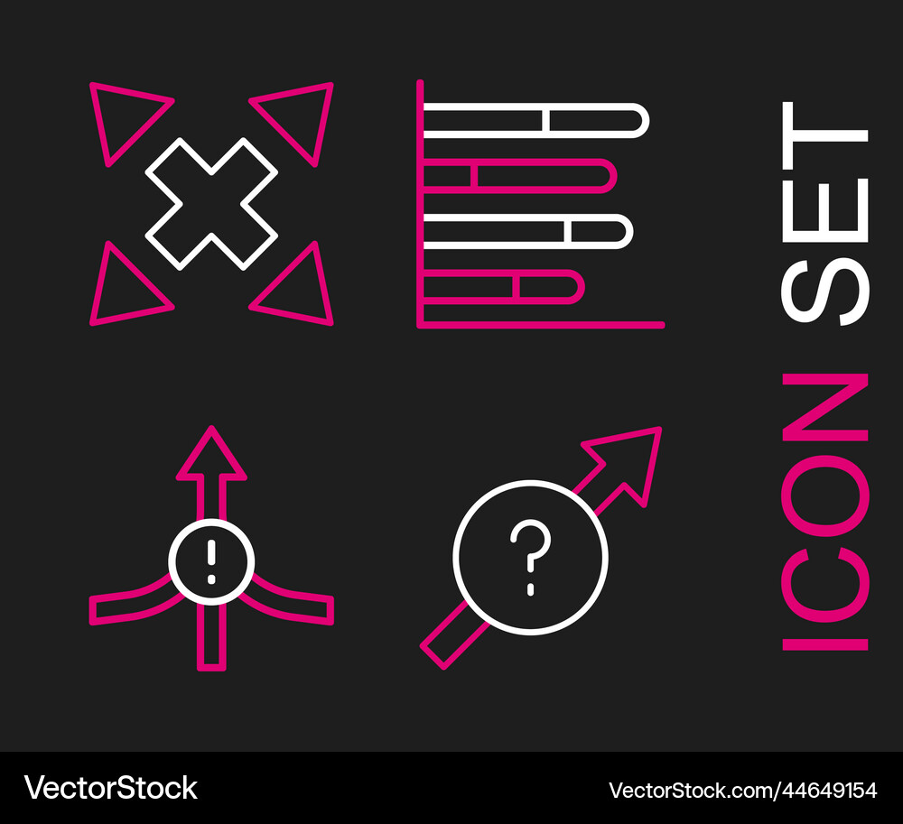 Set line arrow pie chart infographic and many Vector Image