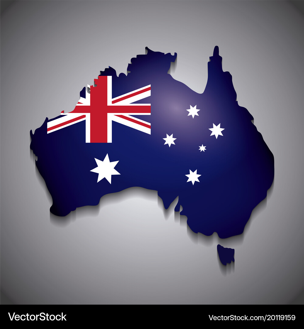 Happy australia day map Royalty Free Vector Image