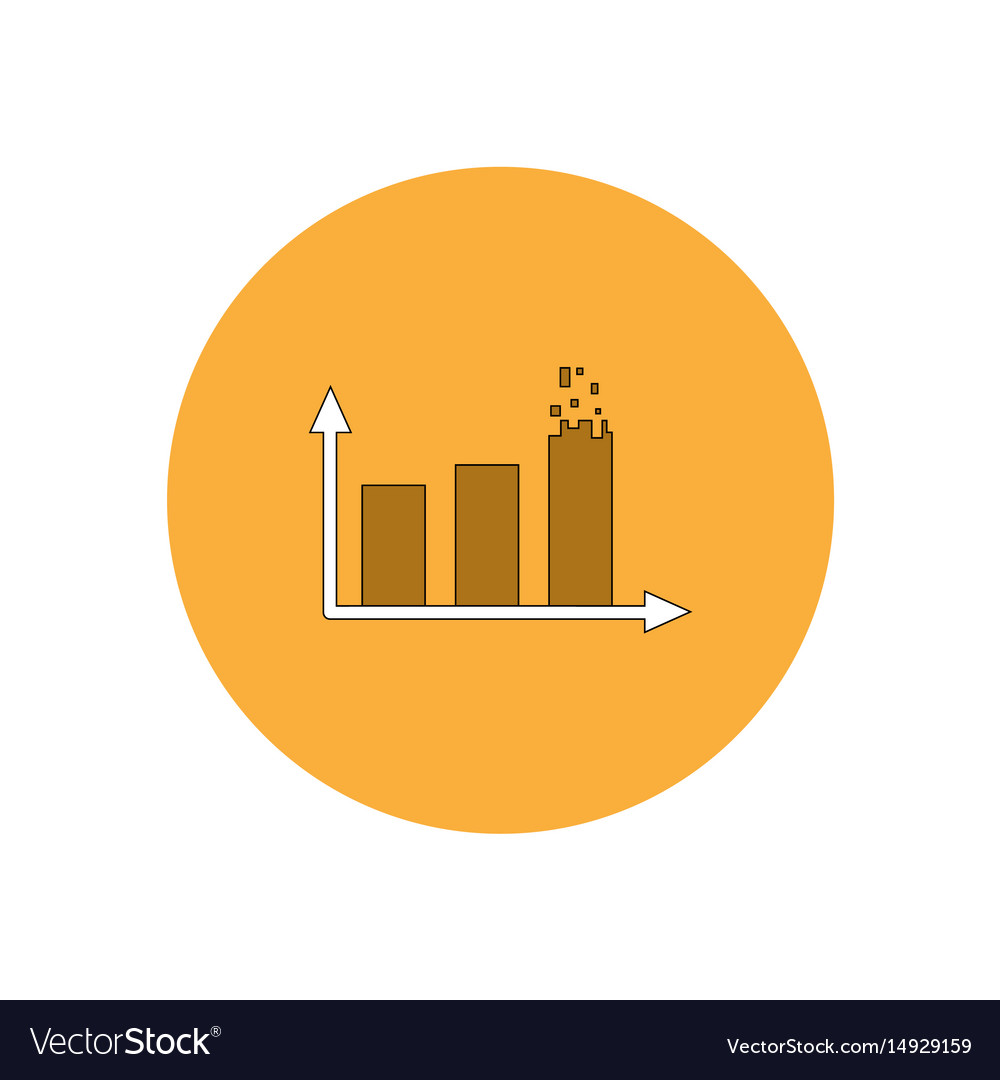 In flat design of column chart Royalty Free Vector Image
