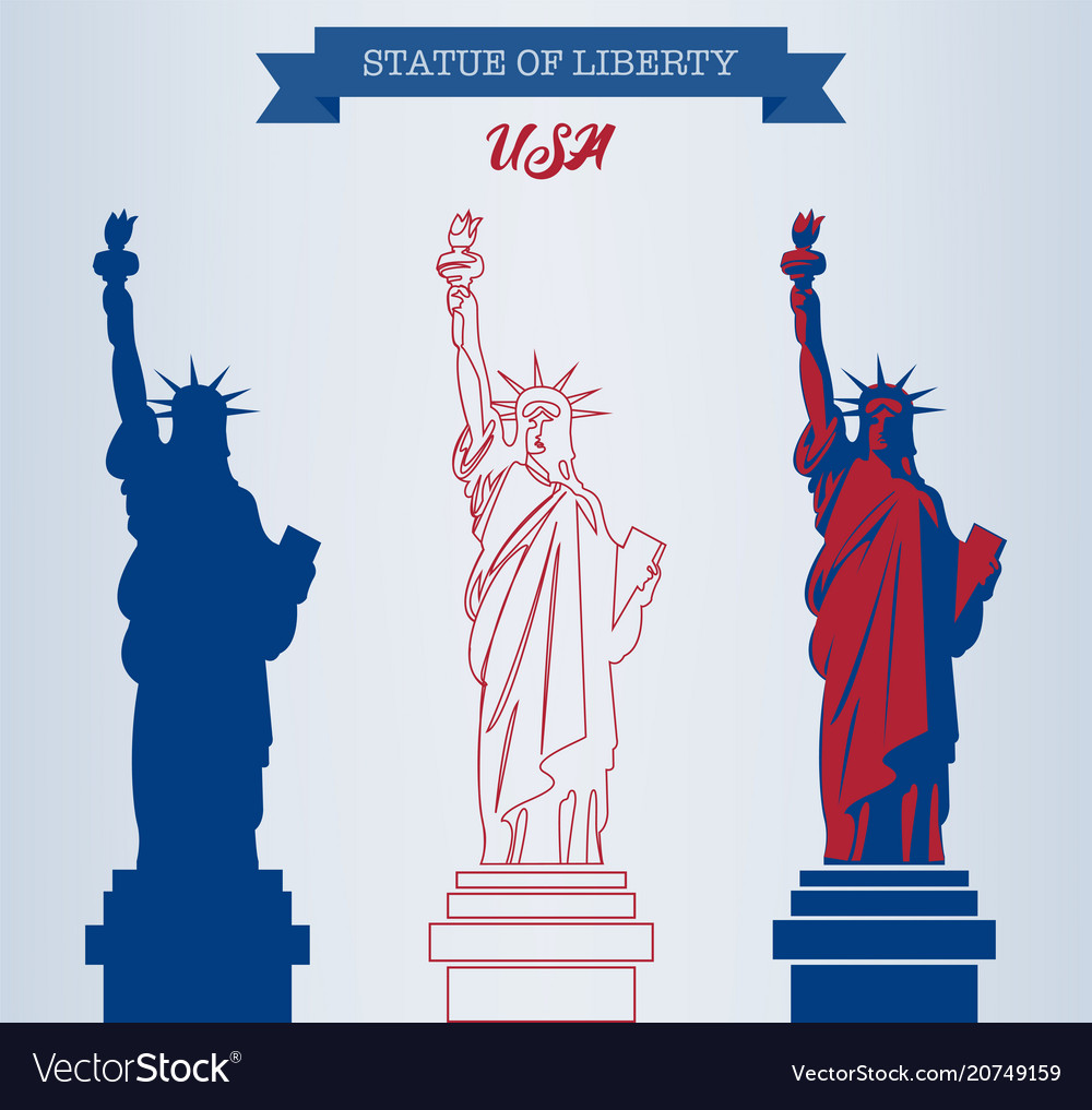 Statue liberty world landmark american symbol Vector Image