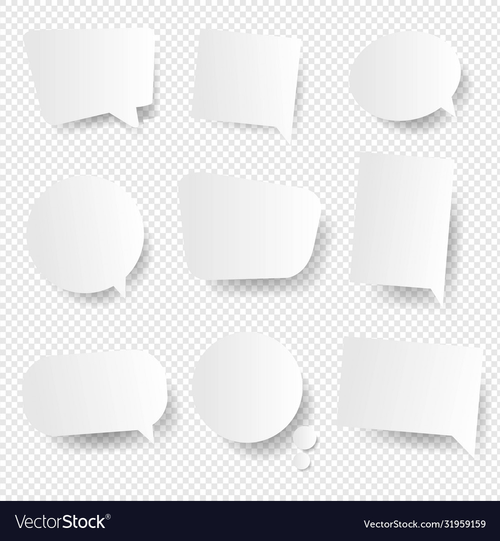 White speech bubbles set background Royalty Free Vector