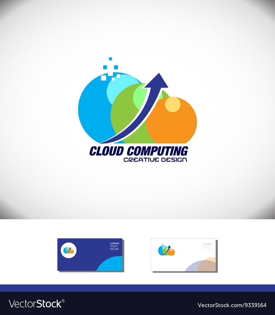 Cloud computing arrow logo Royalty Free Vector Image