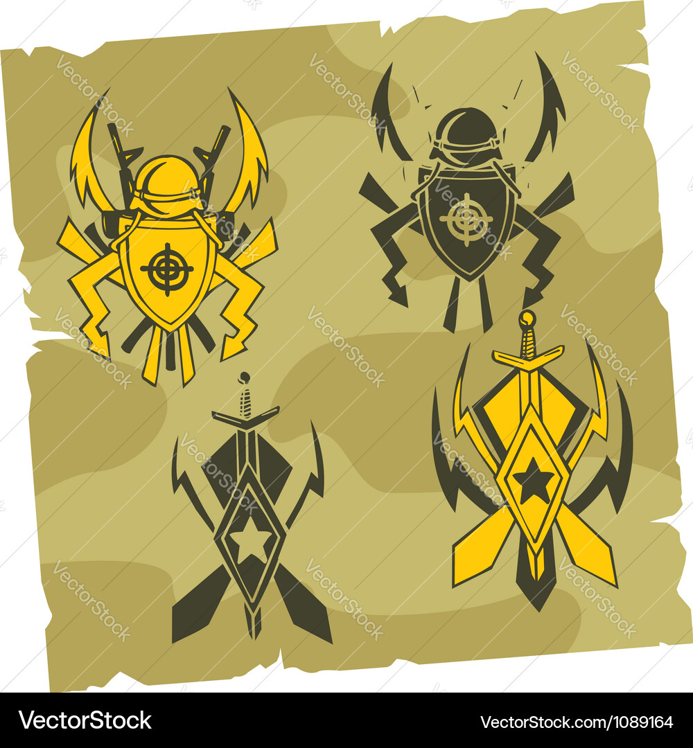 Military Emblem Collection Royalty Free Vector Image