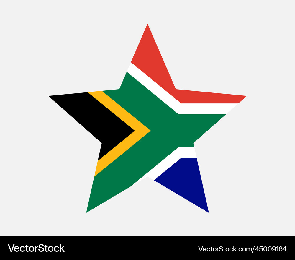 South africa star flag Royalty Free Vector Image