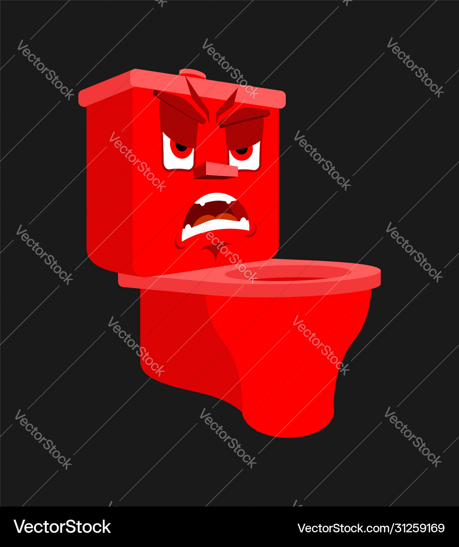 Angry Toilet Bowl - Furious Expression Royalty Free Vector