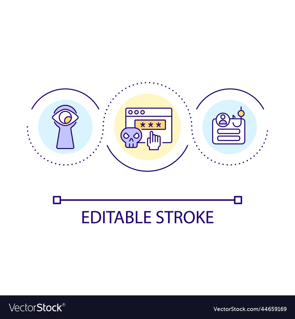 Hacking attack loop concept icon Royalty Free Vector Image