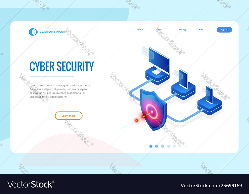 Isometric Protection Network Security And Safe Vector Image