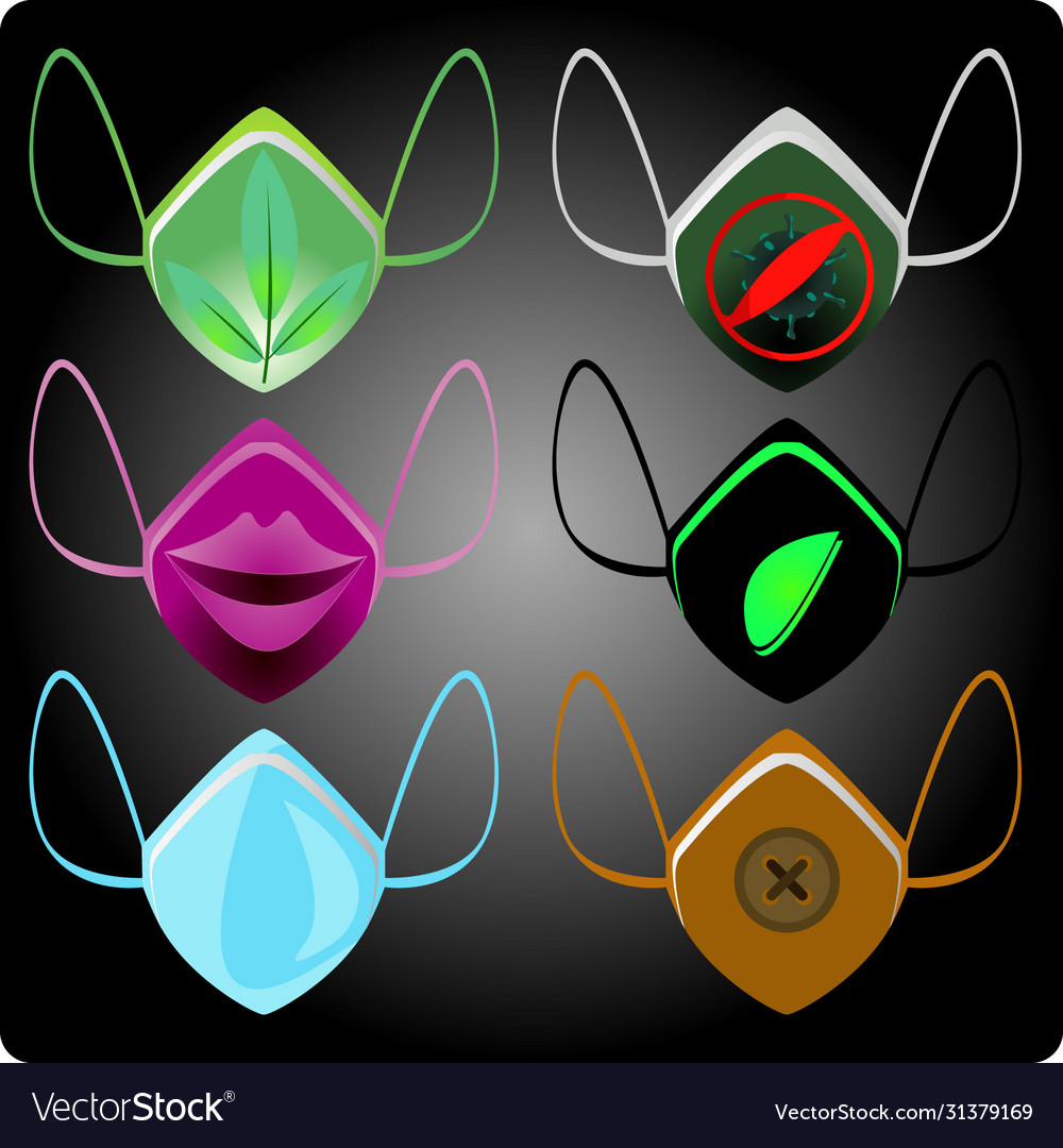 Masker set Royalty Free Vector Image - VectorStock