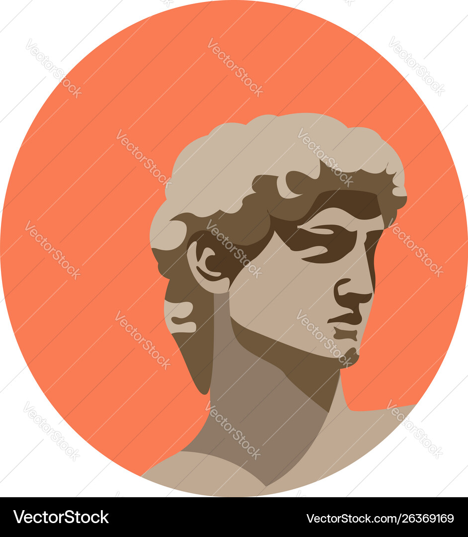 Michelangelo statue on white background Royalty Free Vector