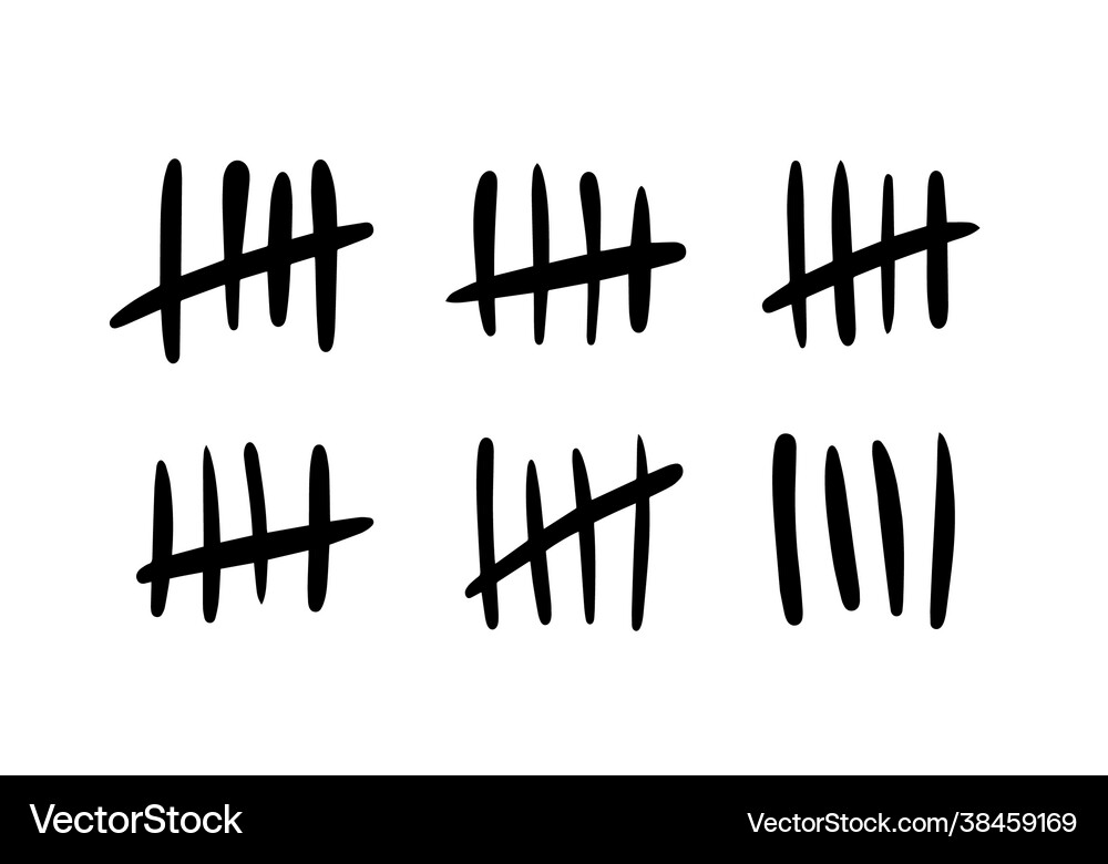 Tally marks the counter lines stickers Royalty Free Vector
