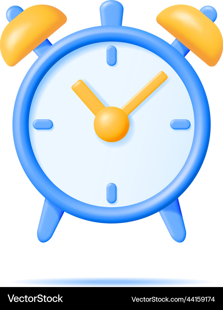 3d simple classic round wall clock isolated Vector Image