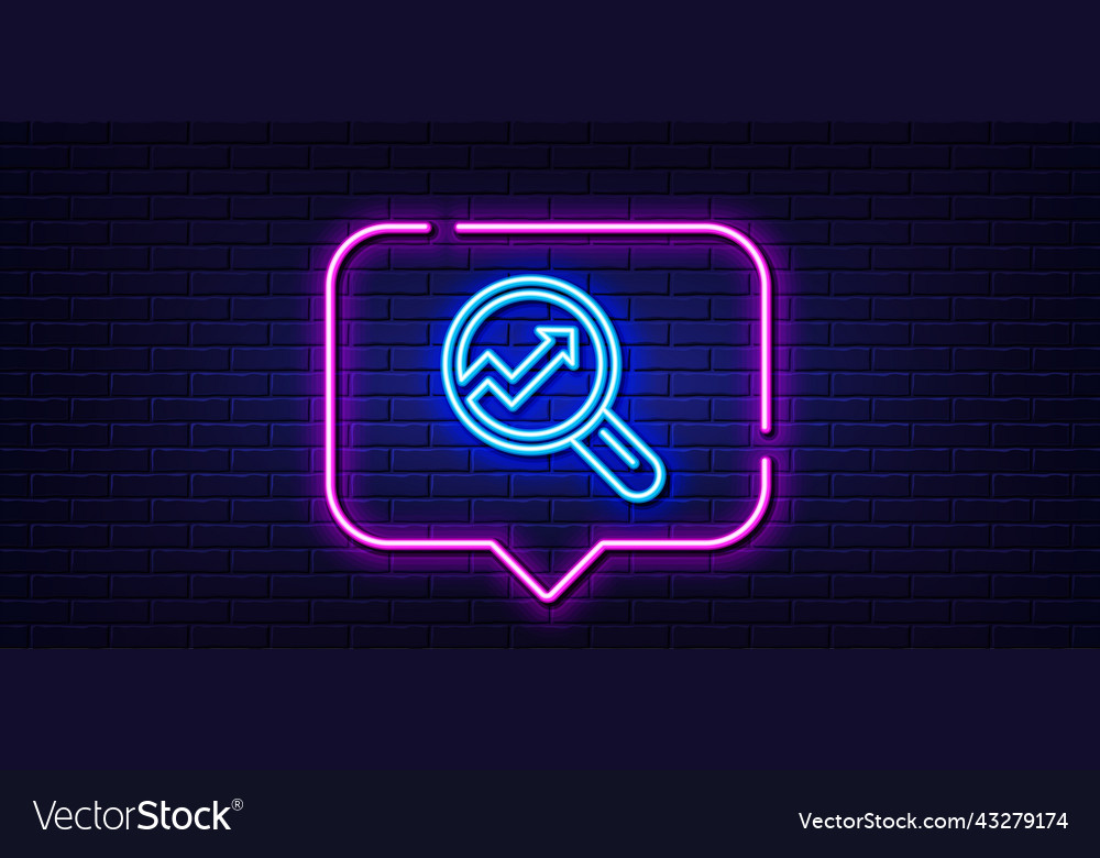 Chart line icon report graph sign in magnifier Vector Image Chart line icon report graph sign in magnifier Vector Image