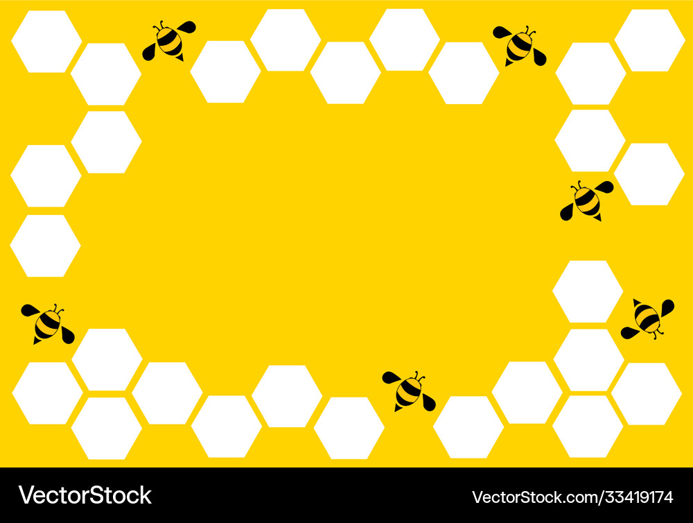 Hexagon bee hive design art and space background Vector Image