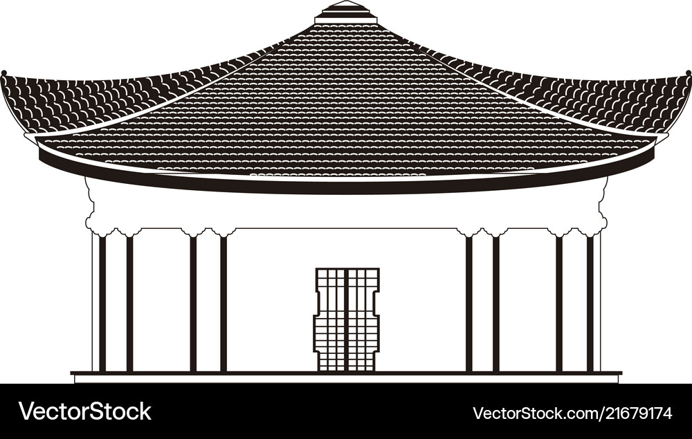 Isolated asian building icon Royalty Free Vector Image
