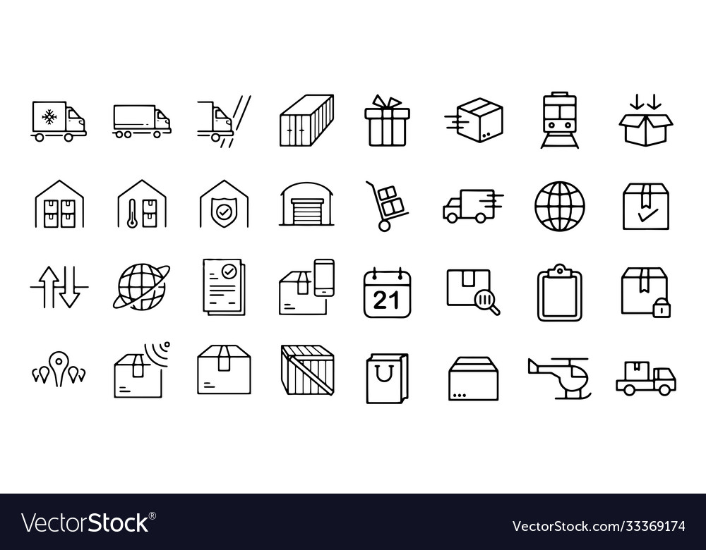 Logistic warehouse delivery icon on white Vector Image