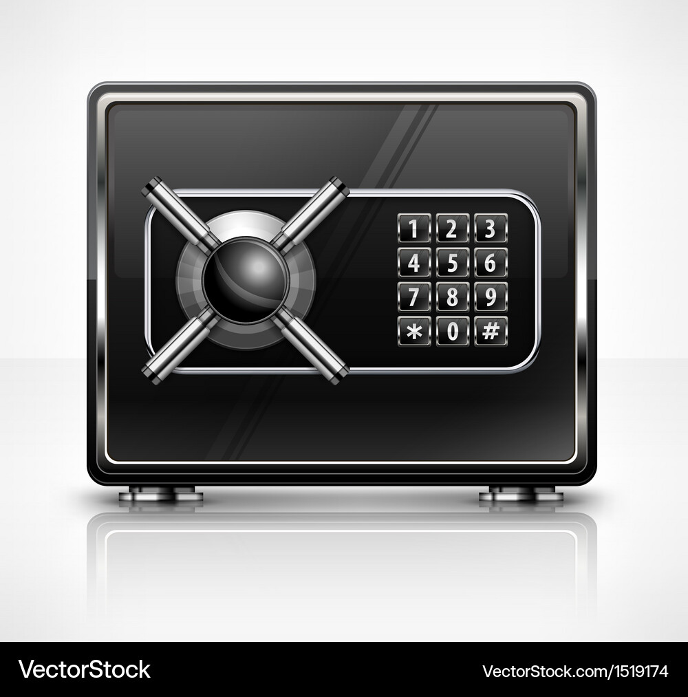 Metal safe isolated on white Royalty Free Vector Image