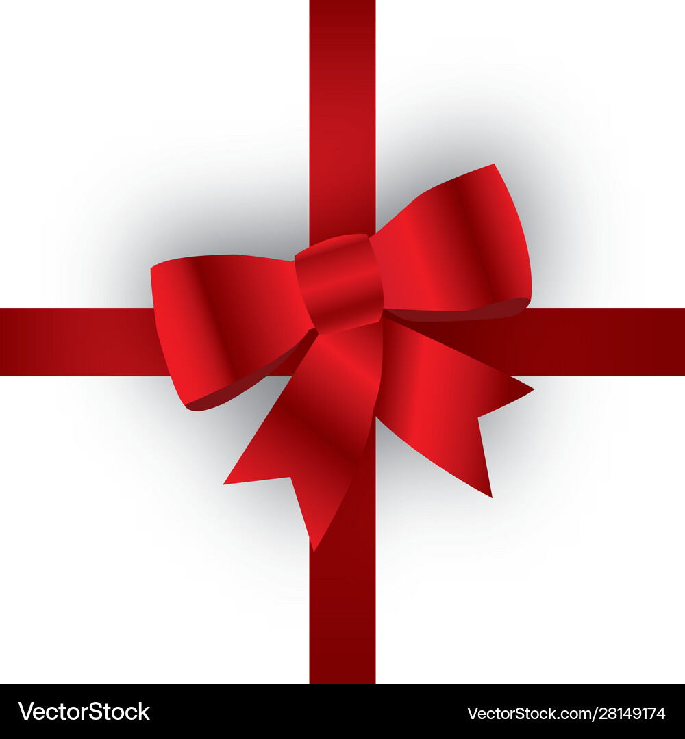 Red bow for packaging Royalty Free Vector Image
