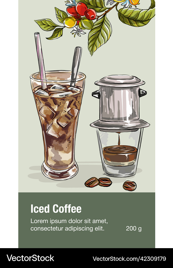 Iced coffee banner which can be used for menu Vector Image