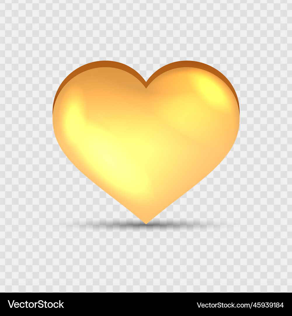 Gold heart element design Royalty Free Vector Image