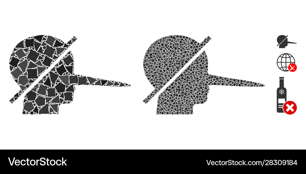 No liars composition icon bumpy pieces Royalty Free Vector