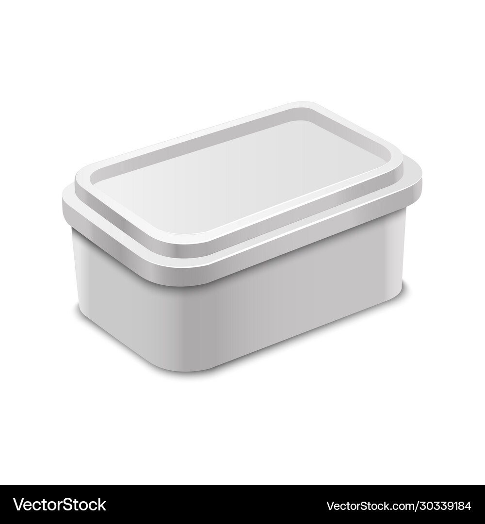 Realistic detailed 3d white blank container Vector Image