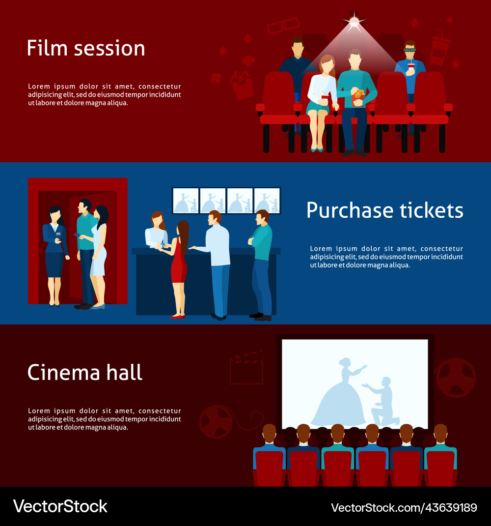 Cinema banner set Royalty Free Vector Image - VectorStock
