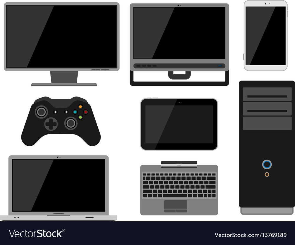 Electronic gadgets icons technology electronics Vector Image Electronic gadgets icons technology electronics Vector Image