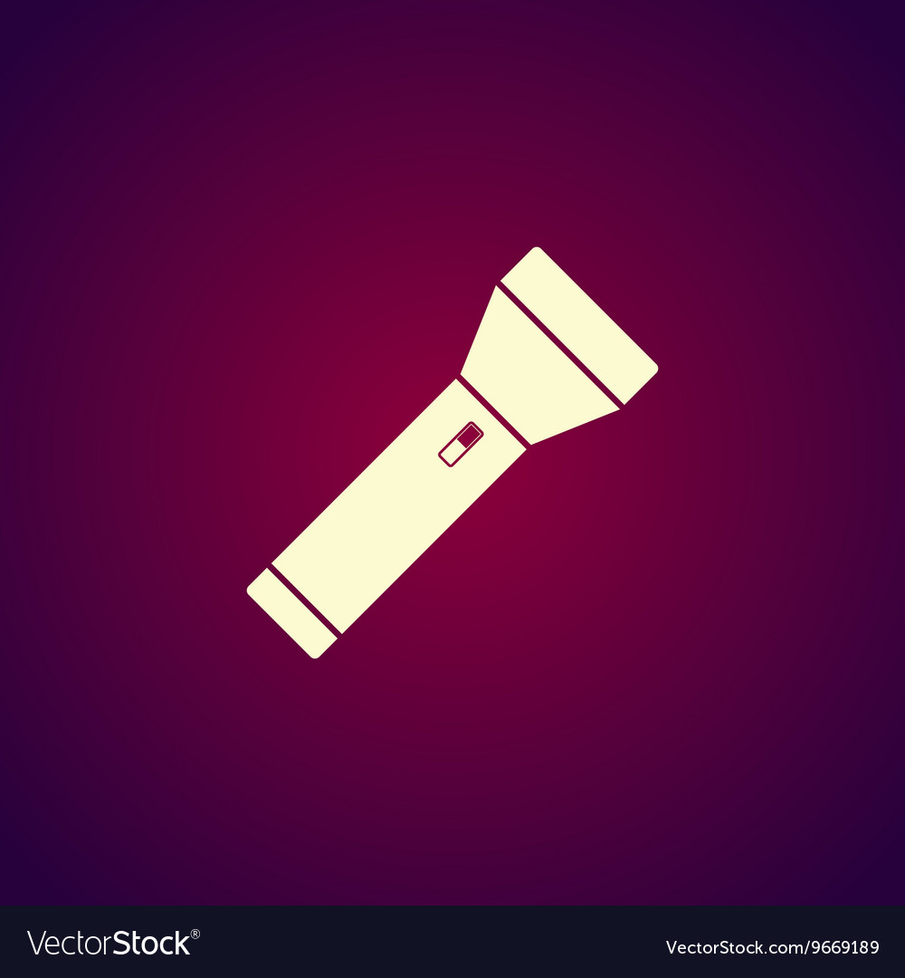 Flashlight icon flat Royalty Free Vector Image