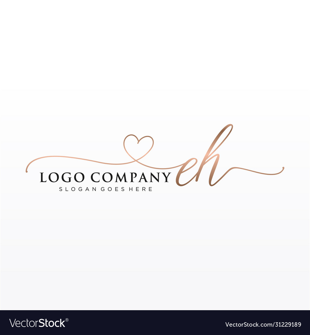 Initial eh beauty monogram and elegant logo design