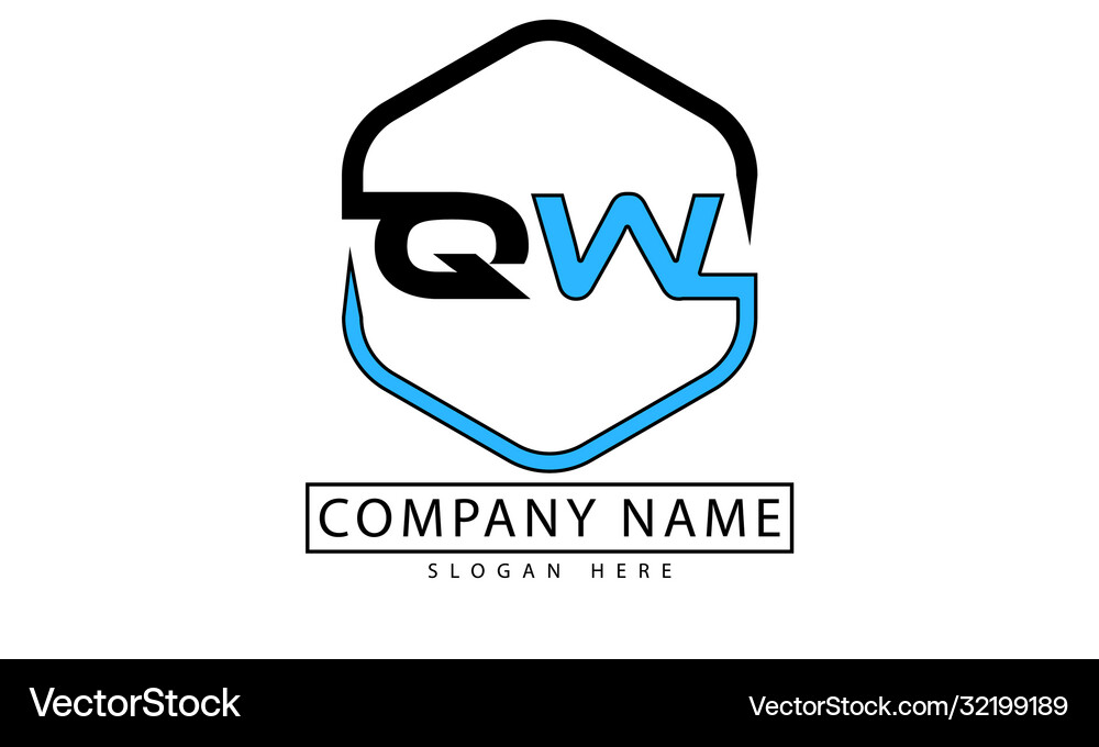Qw logo Royalty Free Vector Image - VectorStock