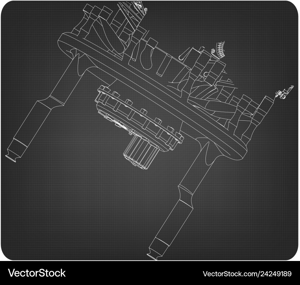 Radial engine on a gray Royalty Free Vector Image