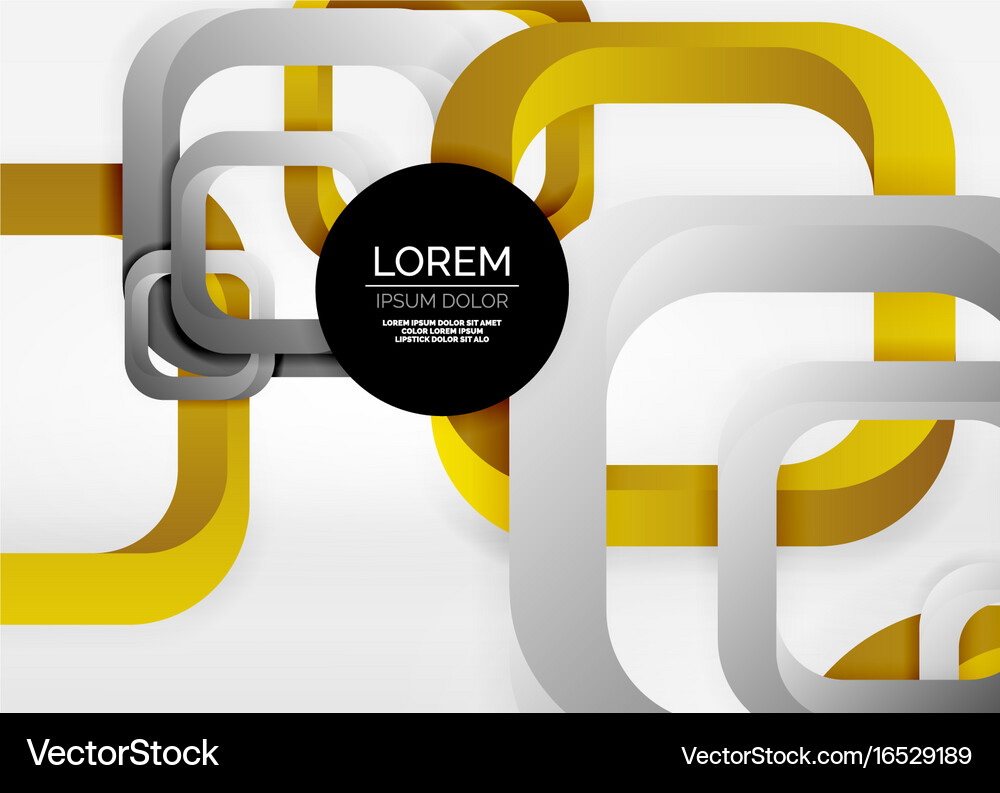 Squares geometric shapes in light grey 3d space Vector Image