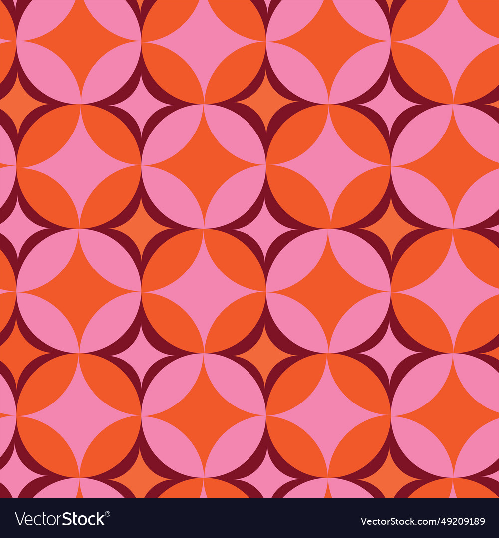Starbursts On Pink And Circles Seamless Pattern Vector Image