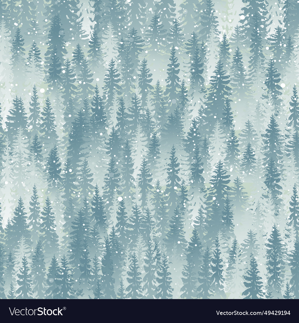 Christmas seamless patternwinter landscape snowy Vector Image