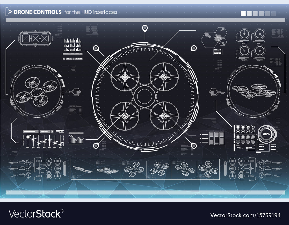 Control elements for interfaces hud ui Royalty Free Vector