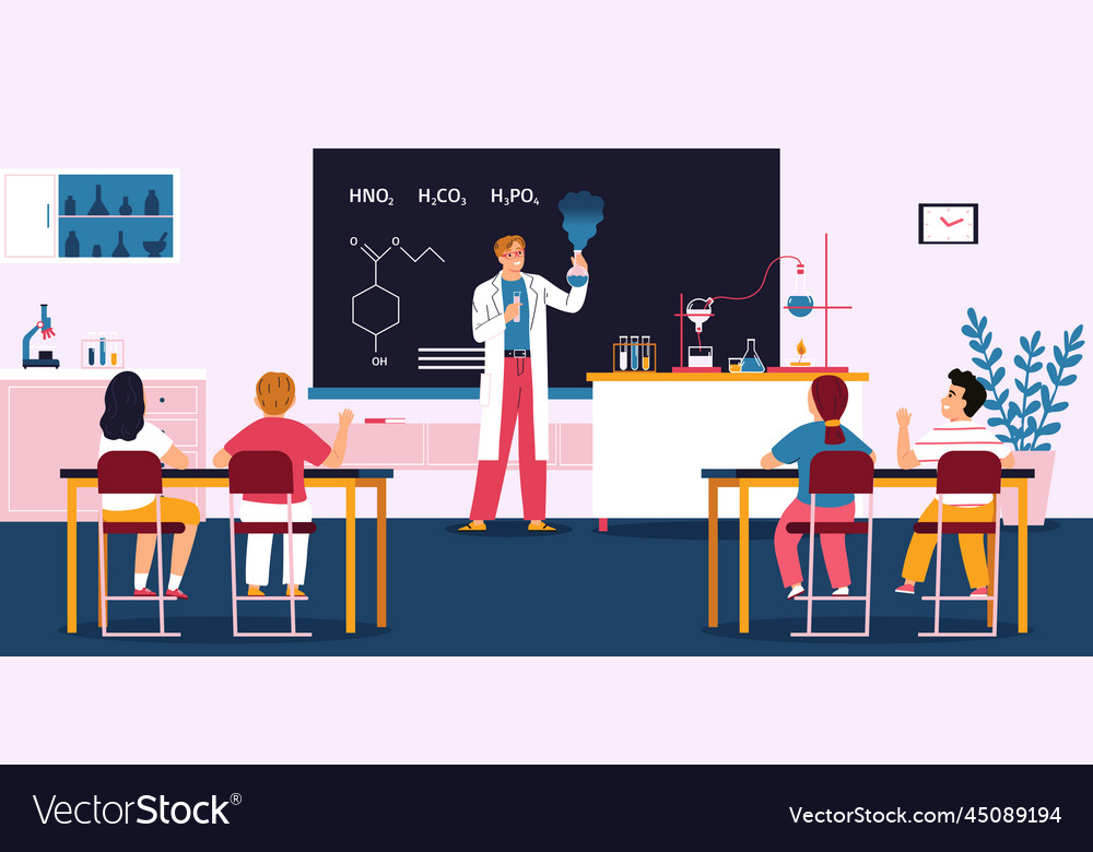Flat school teacher Royalty Free Vector Image - VectorStock